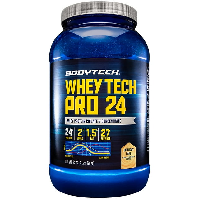 BodyTech Whey Tech Pro 24 Protein Powder - Protein Enzyme Blend with ...