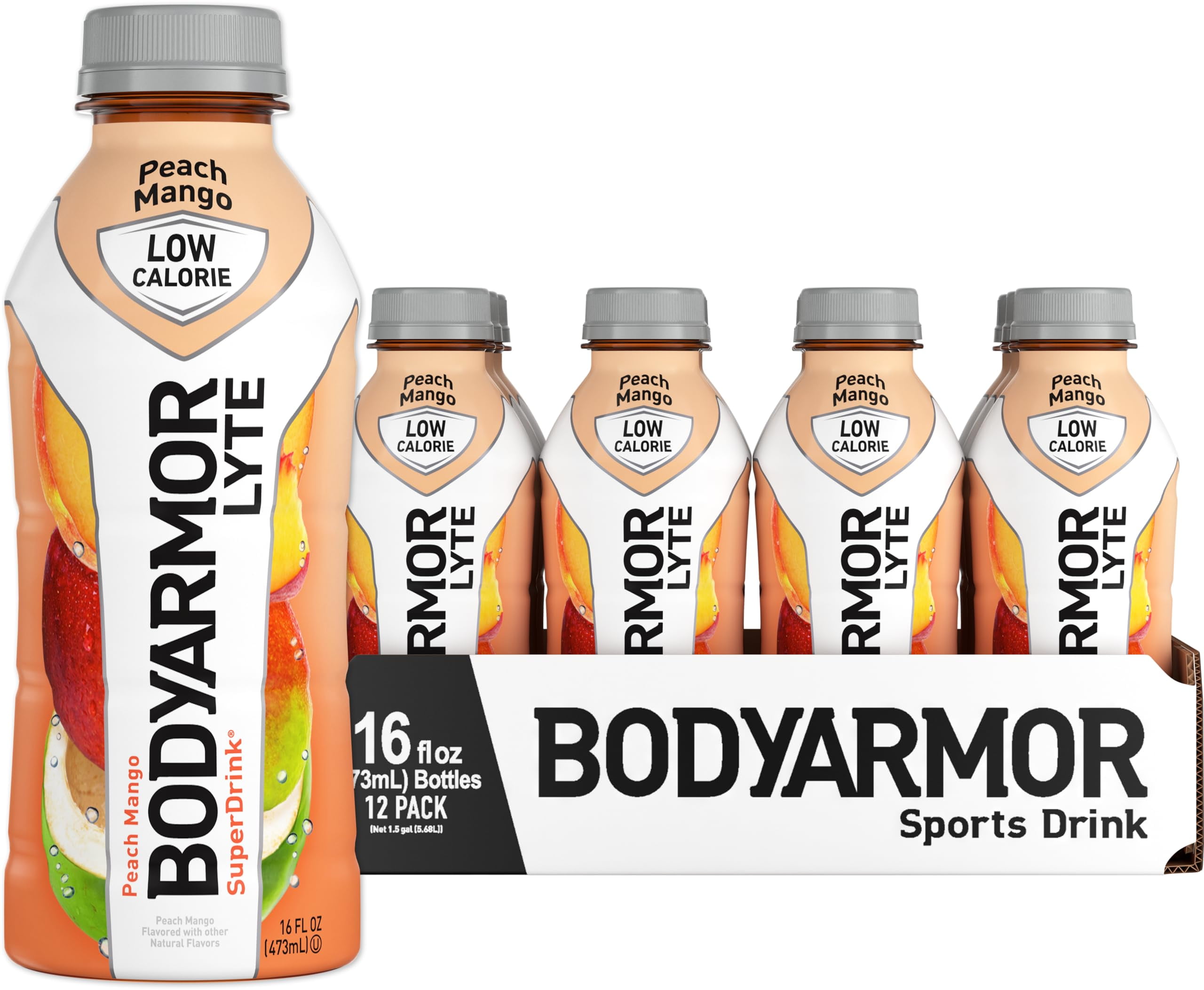 Bodyarmor Lyte Sports Drink Low-Calorie Sports Beverage, Peach Mango, Coconut Water Hydration ...