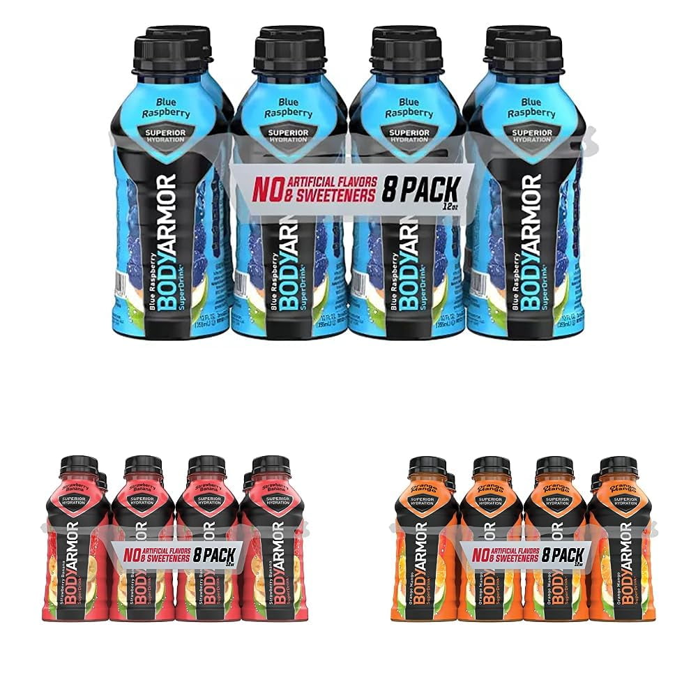 Bodyarmor Sports Drink Sports Beverages (Blue Raspberry, Strawberry ...
