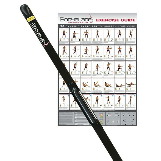 Bodyblade Classic kit with wall chart and instructional video, black ...