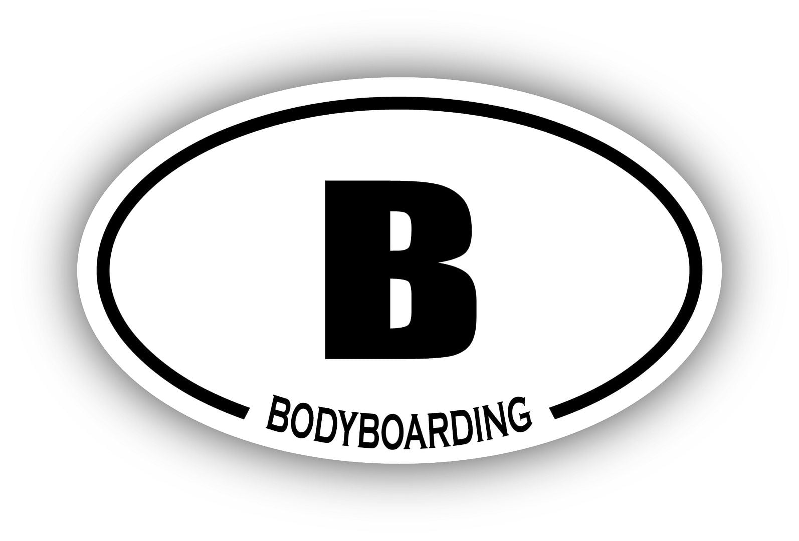 Bodyboarding B Oval Bumper Sticker 3M Vinyl Decal 3 in x 5 in - Walmart.com