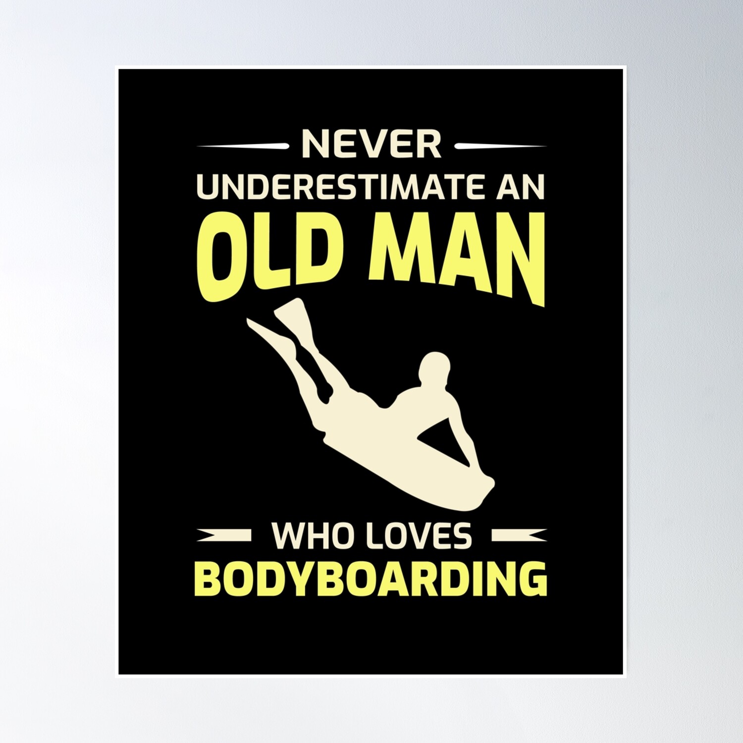 Bodyboarding Surfing Summer Bodyboarder Gift Poster Wall Art, Modern ...