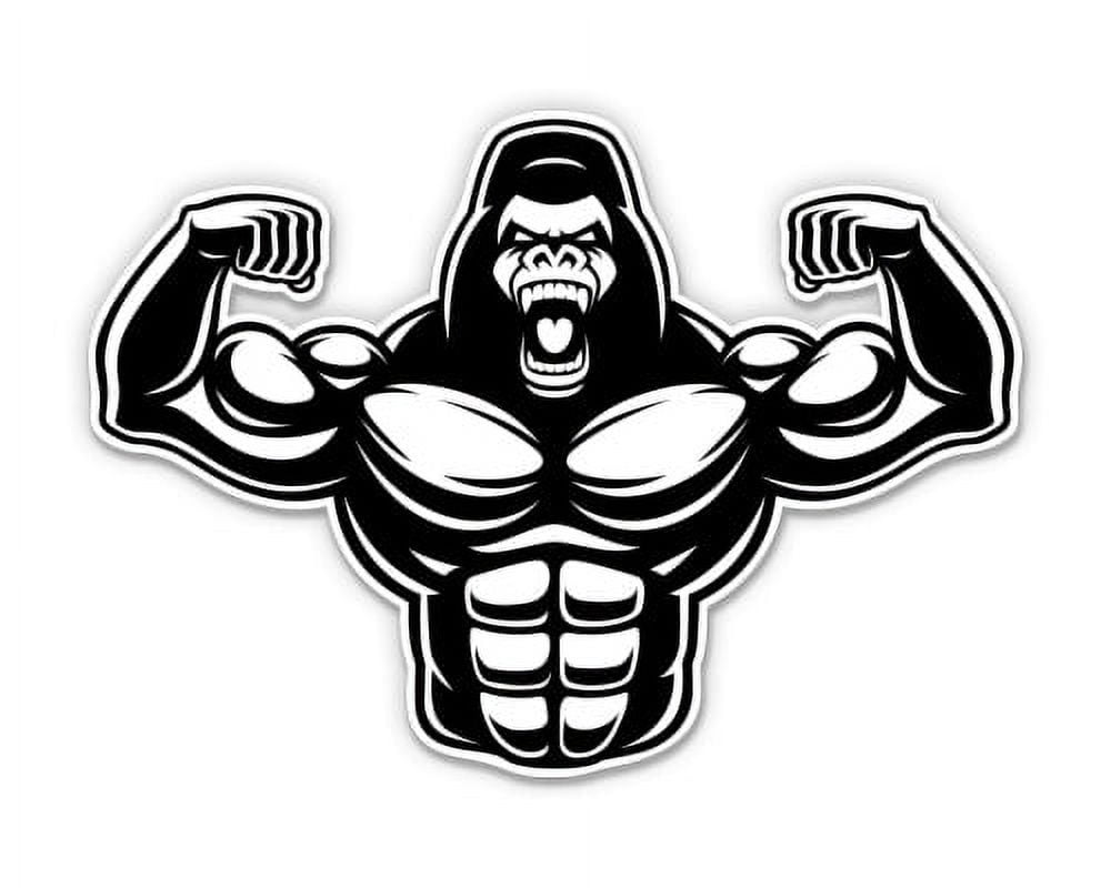 Bodybuilder Ape Muscles Fit - 7" Vinyl Sticker - For Car Laptop I-Pad ...