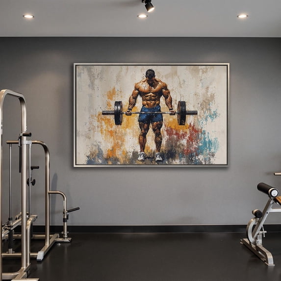 Bodybuilder Art: Weightlifting Poster, Fitness Decor, Unframed Canvas ...