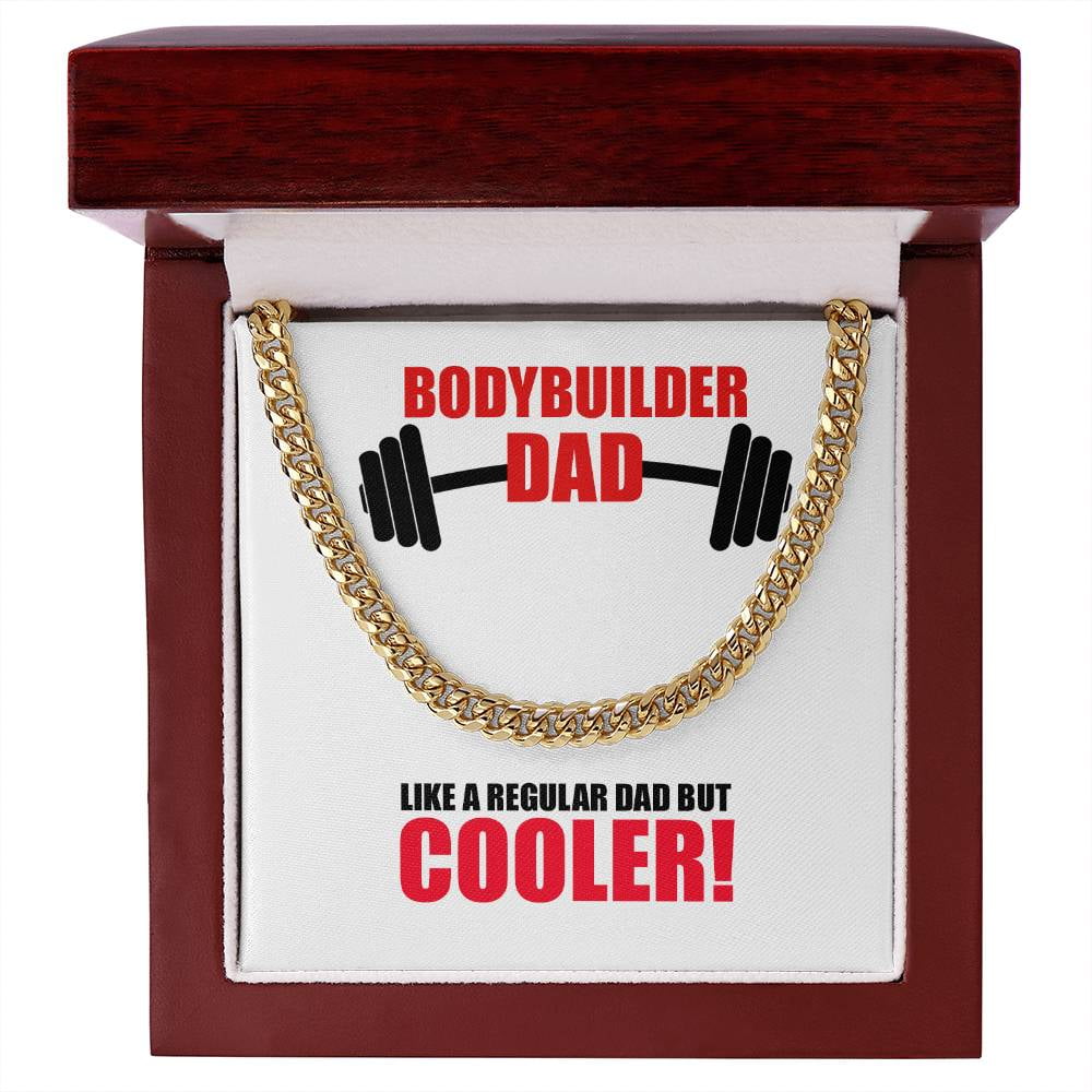 Bodybuilder Dad!, Cuban Link Chain - Stainless Steel/ Yellow Plated ...