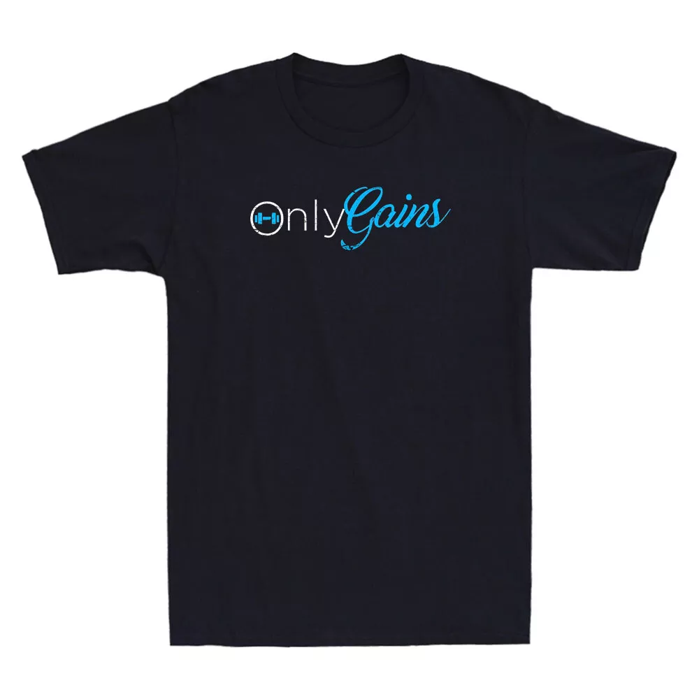 Bodybuilder Gym Only Gainz Only Gains Funny Workout Quote Vintage Men's ...