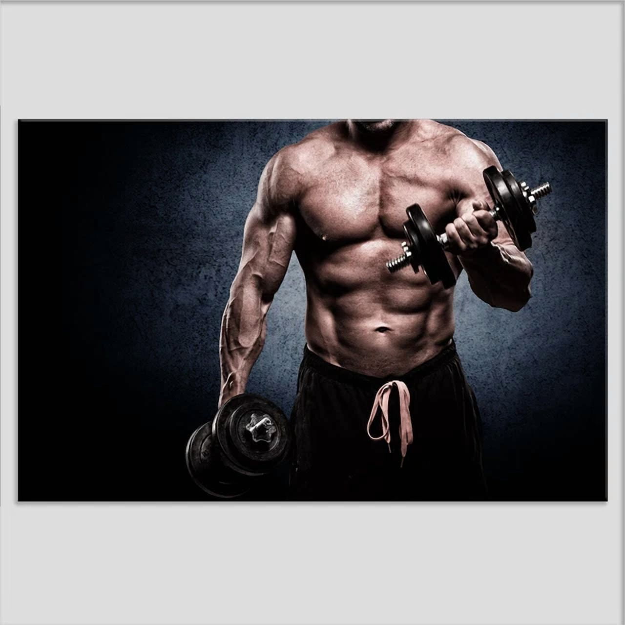 Bodybuilder Weightlifting Wall Art Home Decor Vintage Gift Living Room ...