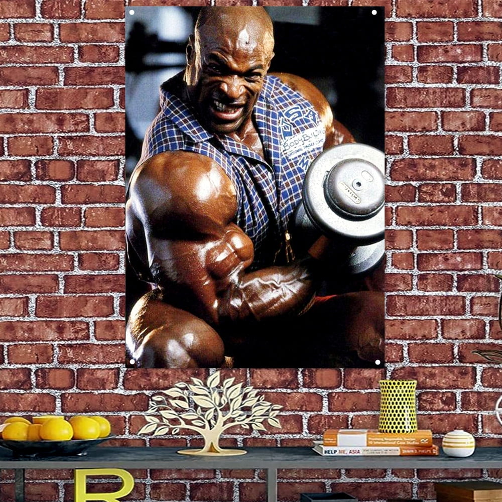 Bodybuilder training with dumbbells - Motivational Quotes Gym Posters ...