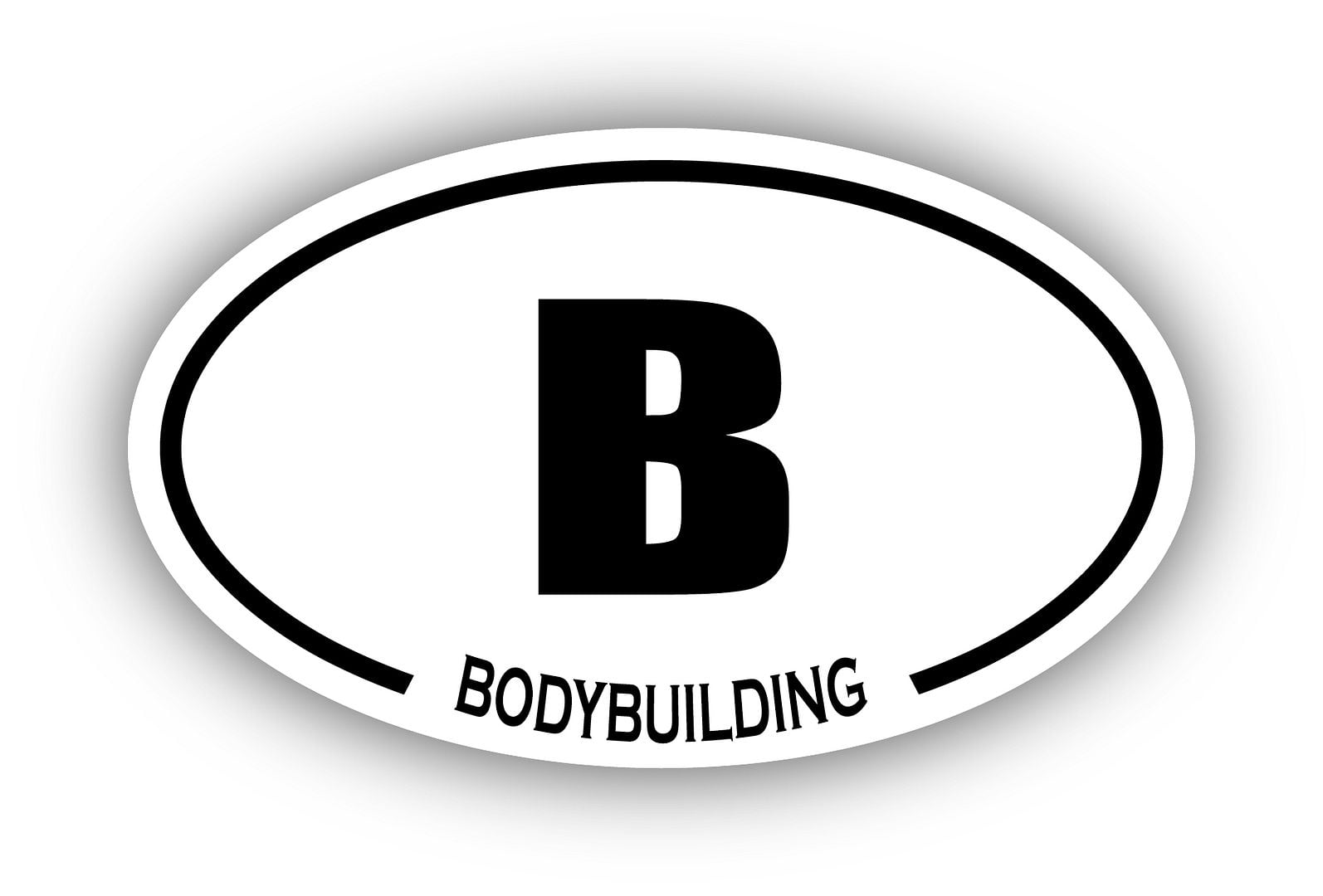 Bodybuilding B Oval Bumper Sticker 3M Vinyl Decal 3 in x 5 in - Walmart.com
