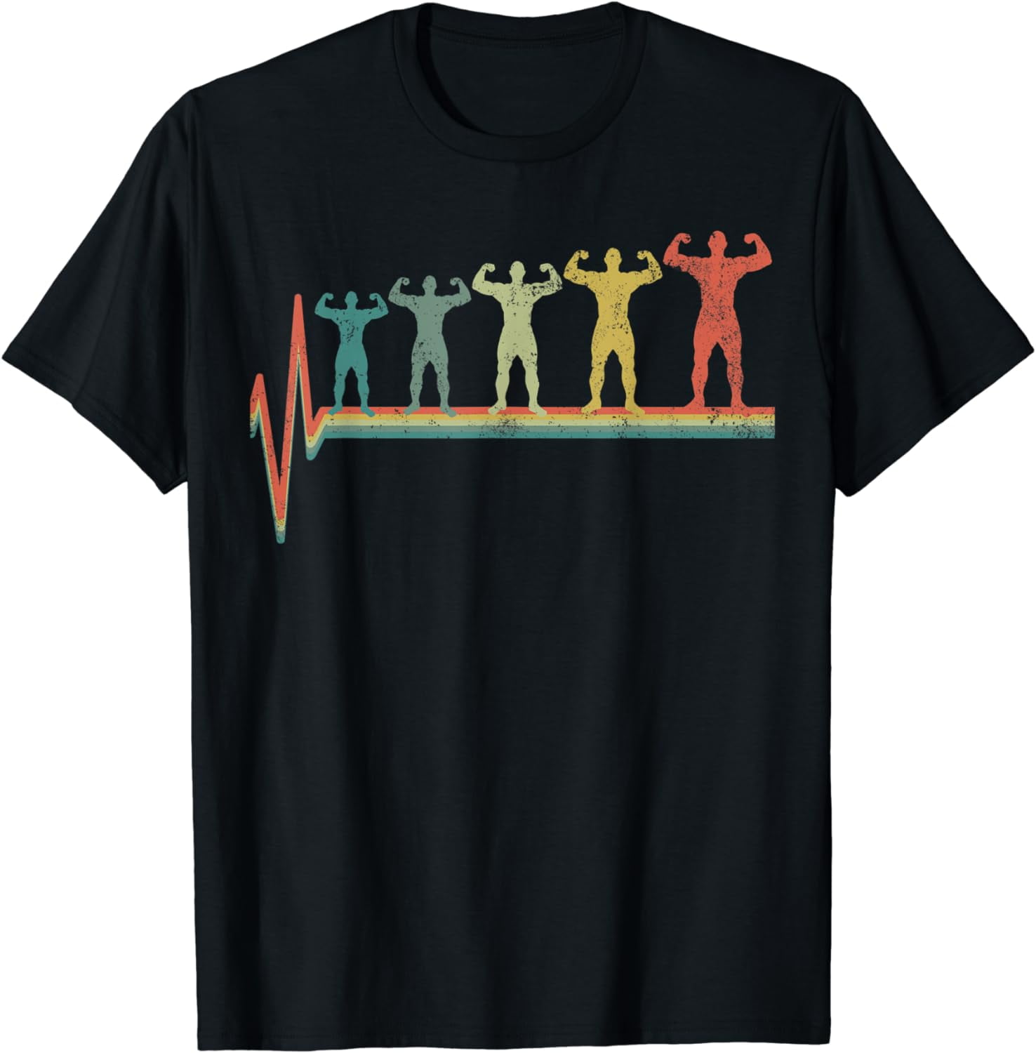 Bodybuilding Bodybuilder Heartbeat Retro Vintage Gift T-Shirt - Walmart.com