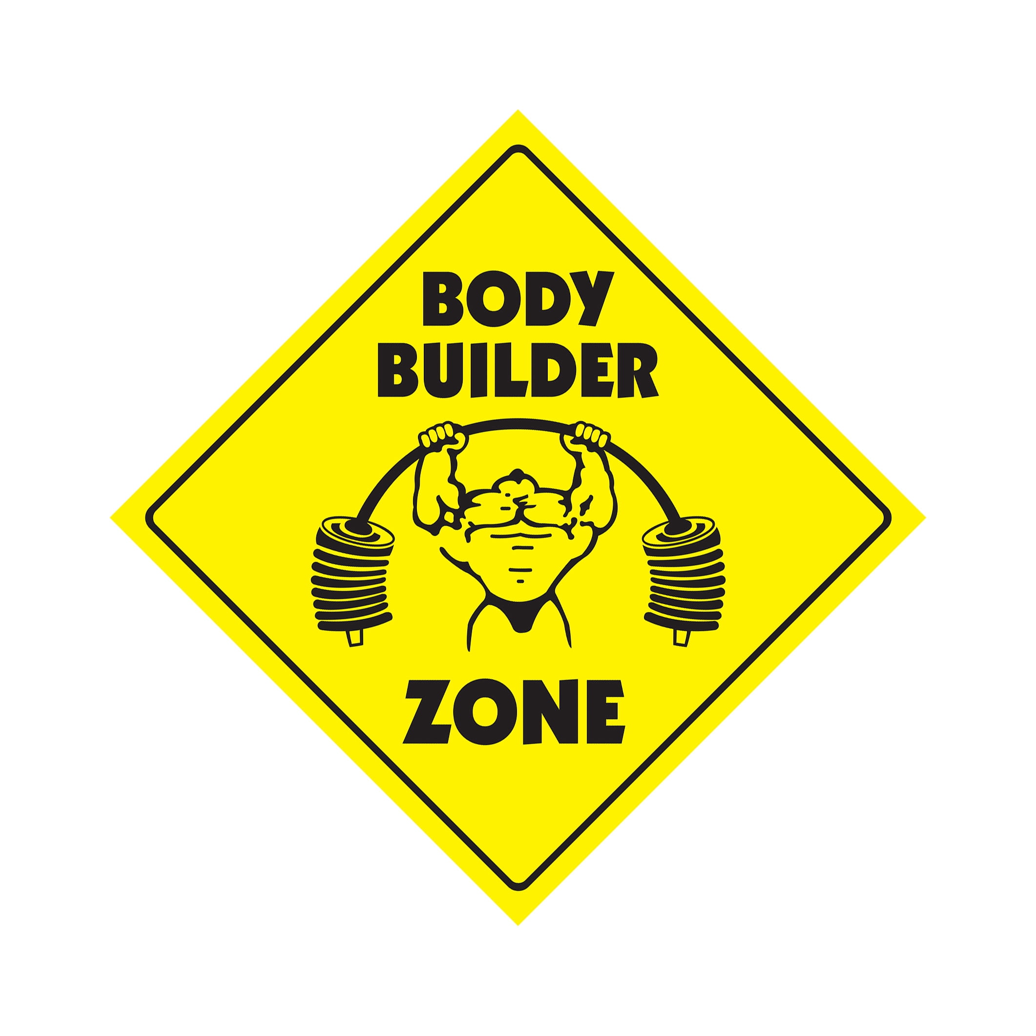 Bodybuilding Crossing Sign Zone Xing | Indoor/Outdoor | 14" Tall ...