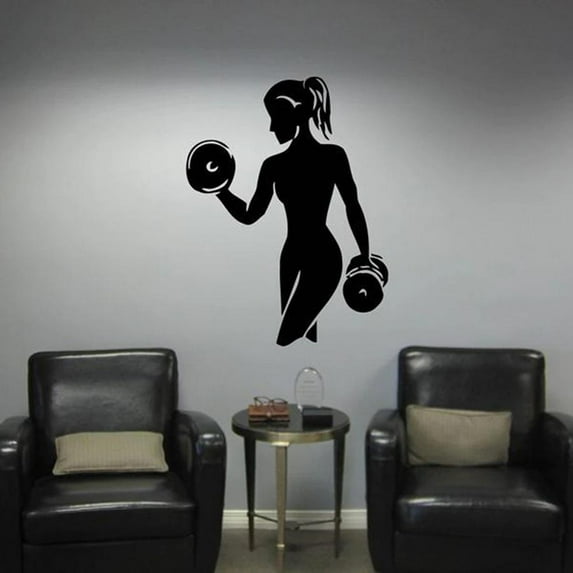 Bodybuilding Girl Wall Decals Home Decor Bedroom Motivation Workout Gym ...