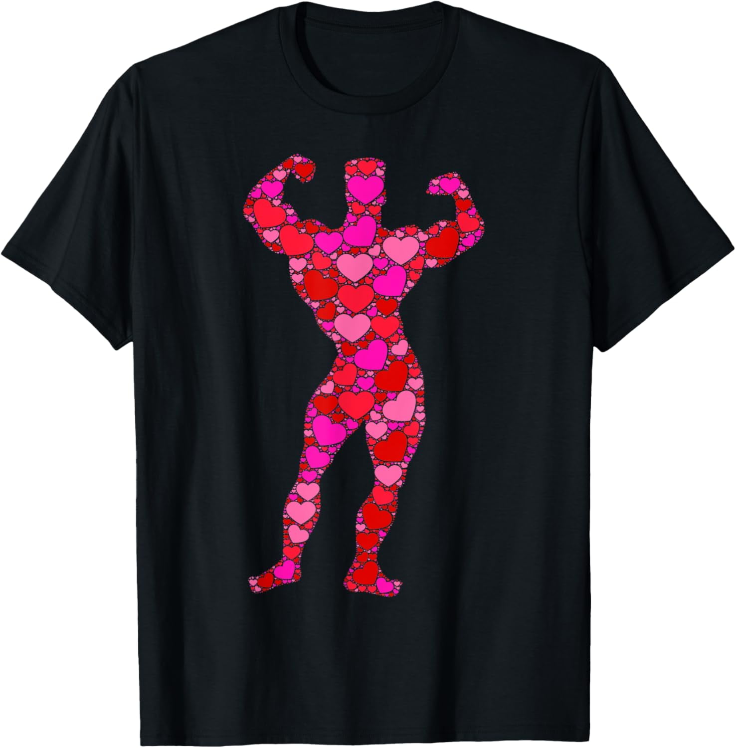 Bodybuilding Pink Heart Love Day Gift Body Builder T-Shirt - Walmart.com