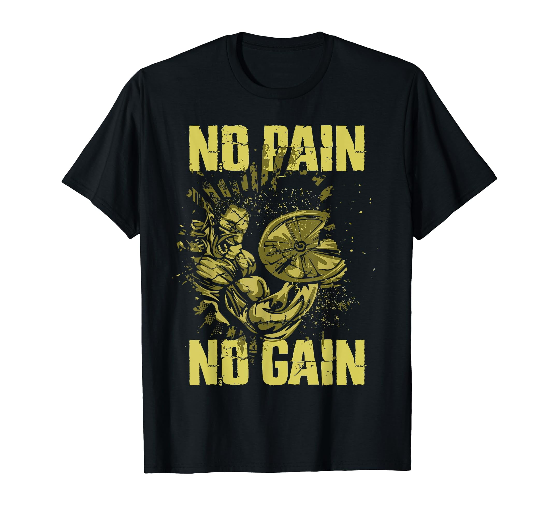 Bodybuilding Shirts for Men No Pain No Gain Bodybuilder Gym T-Shirt ...