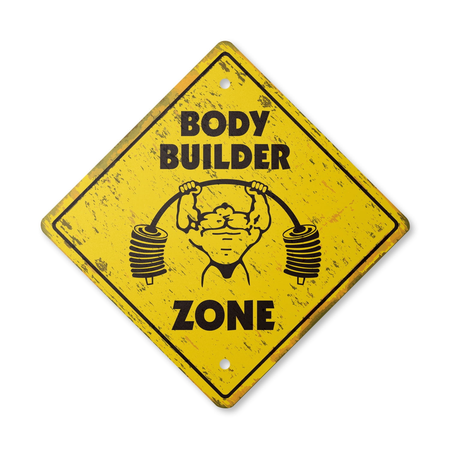 Bodybuilding Vintage Crossing Sign Zone Xing | Indoor/Outdoor Plastic ...