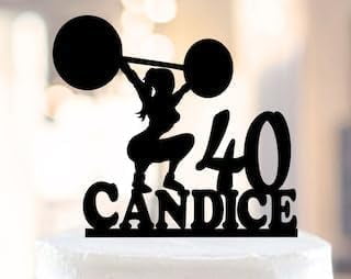 Bodybuilding Woman Female Cake Topper,Fitness Cake Topper,Strong Cake ...
