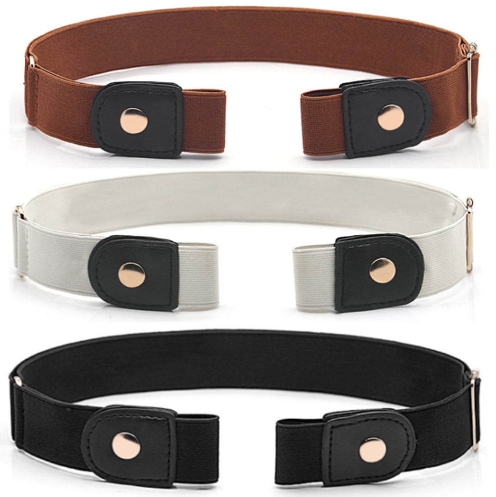 Bodychum 3-Pack No Buckle Stretch Belts for Women, Adjustable Comfort ...