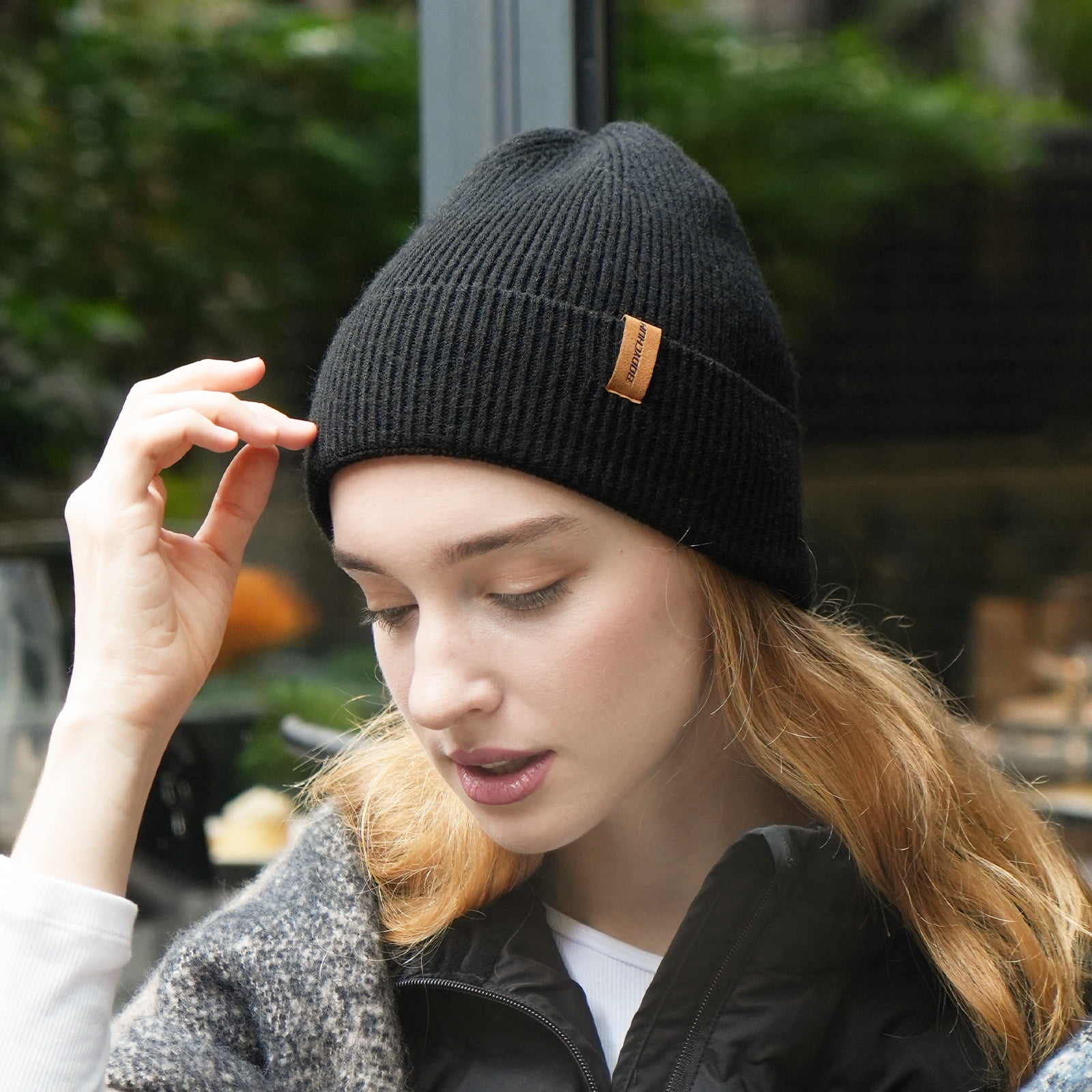 Bodychum Knit Beanie, Thermal Snow Skull Cap for Men and Women, Black ...
