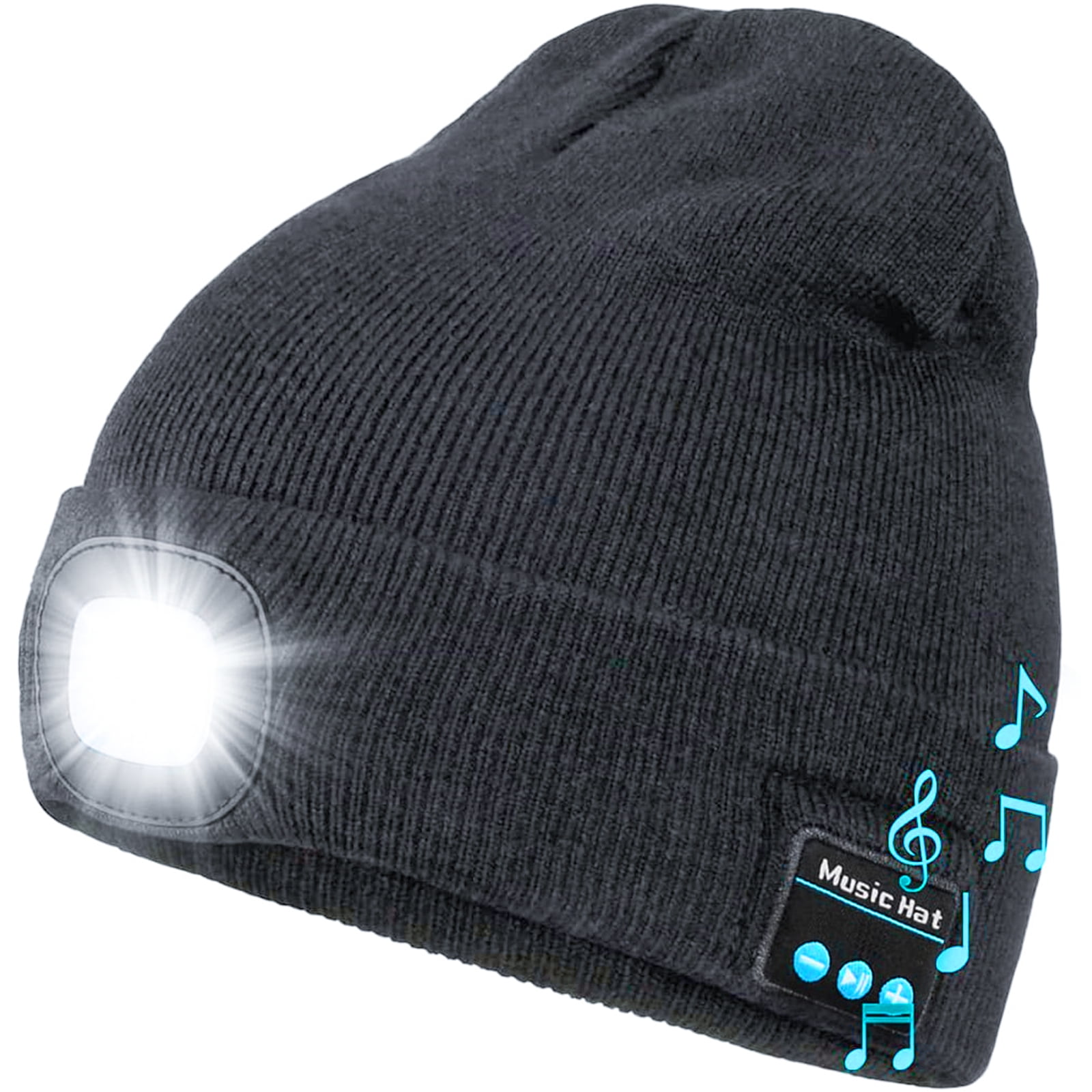 Bodychum LED Beanie with Bluetooth, Rechargeable Headlamp, Outdoor ...