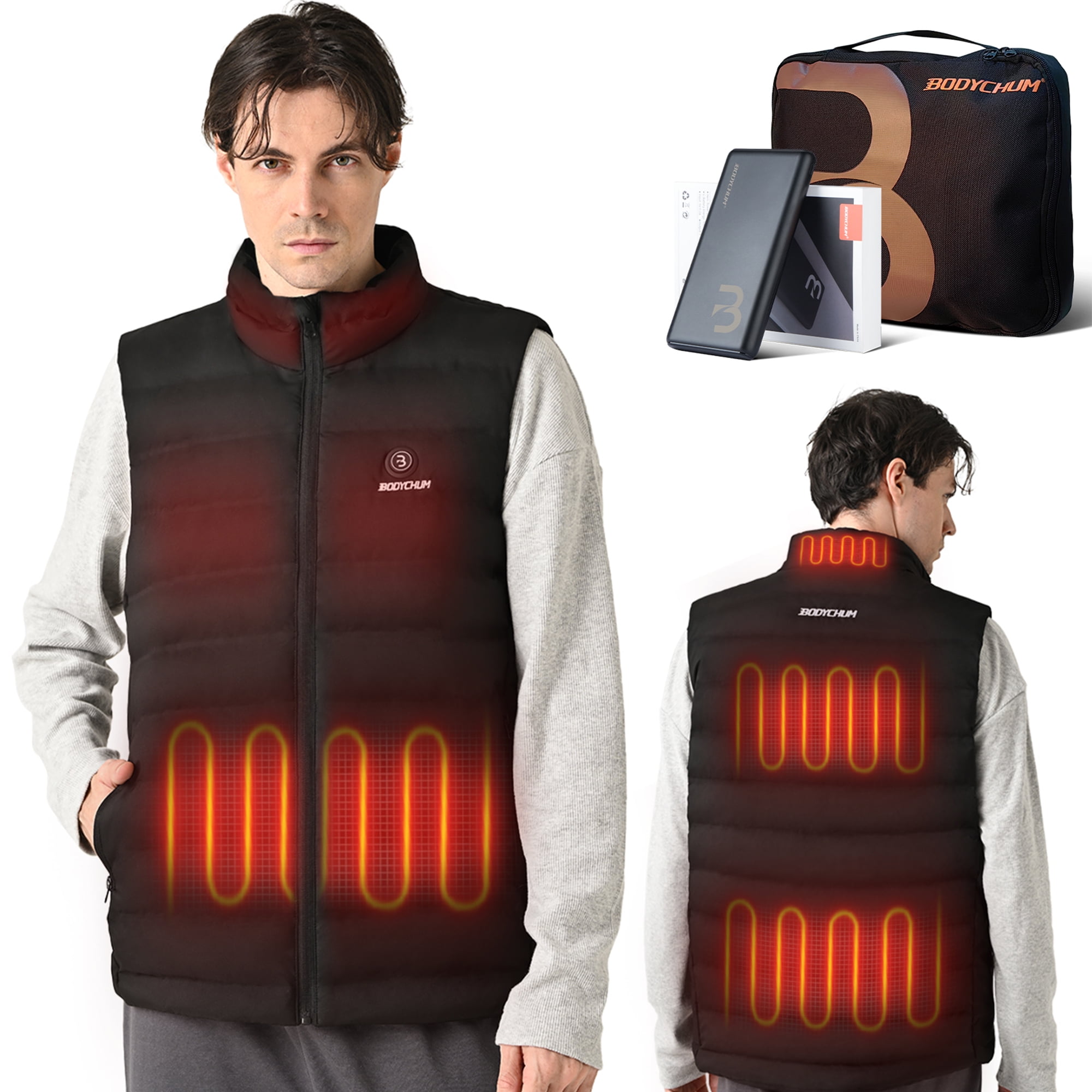 Bodychum Men's Heated Vest with Battery Pack, Heated Vest Men with 6 ...