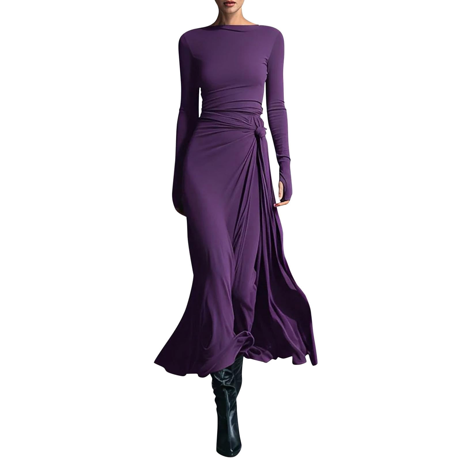 Bodycon Dresses for Women - Bohemian Cotton Stretch Round Neck ...