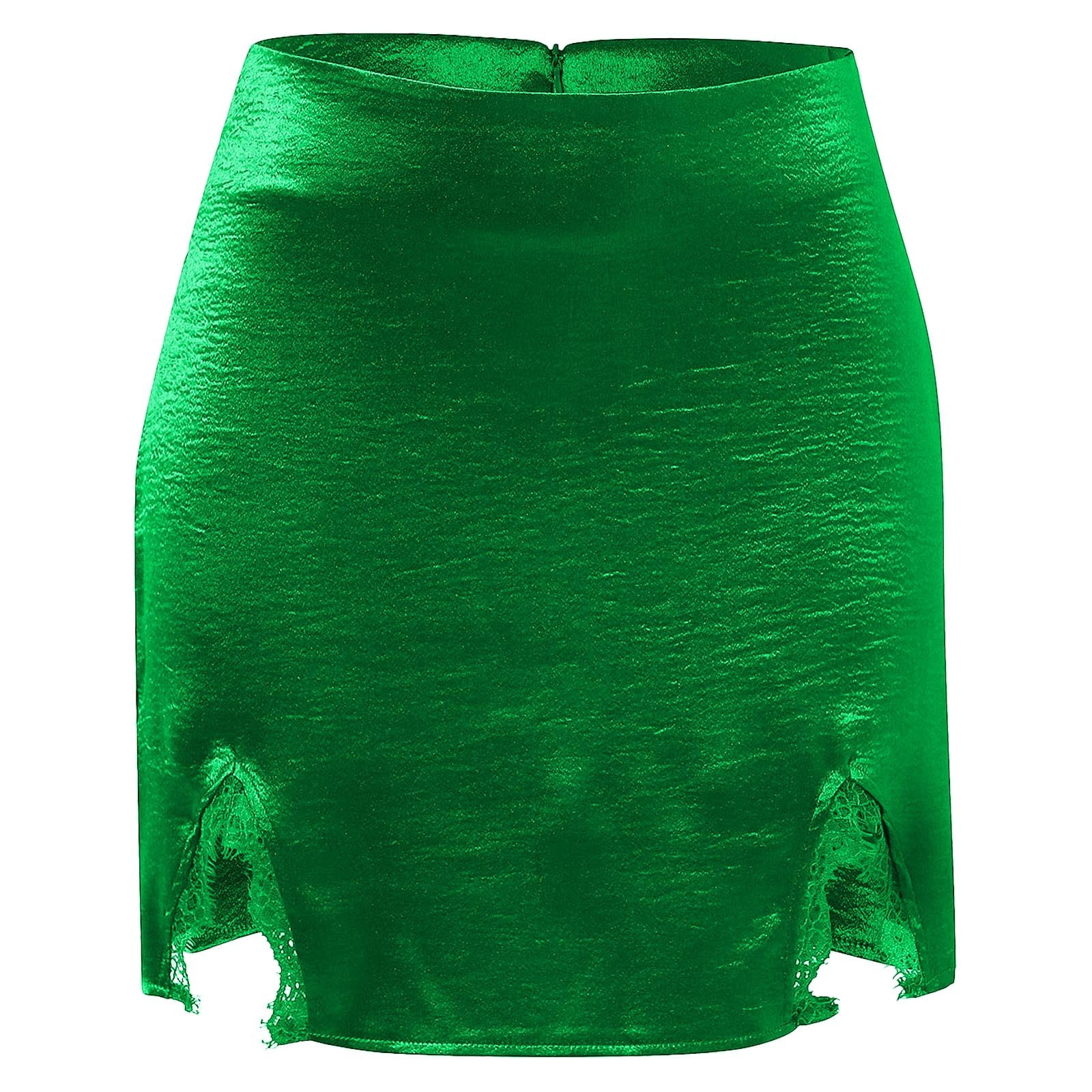 Bodycon Mini Skirts For Women, Green Womens Mini Skirt High Waist High ...
