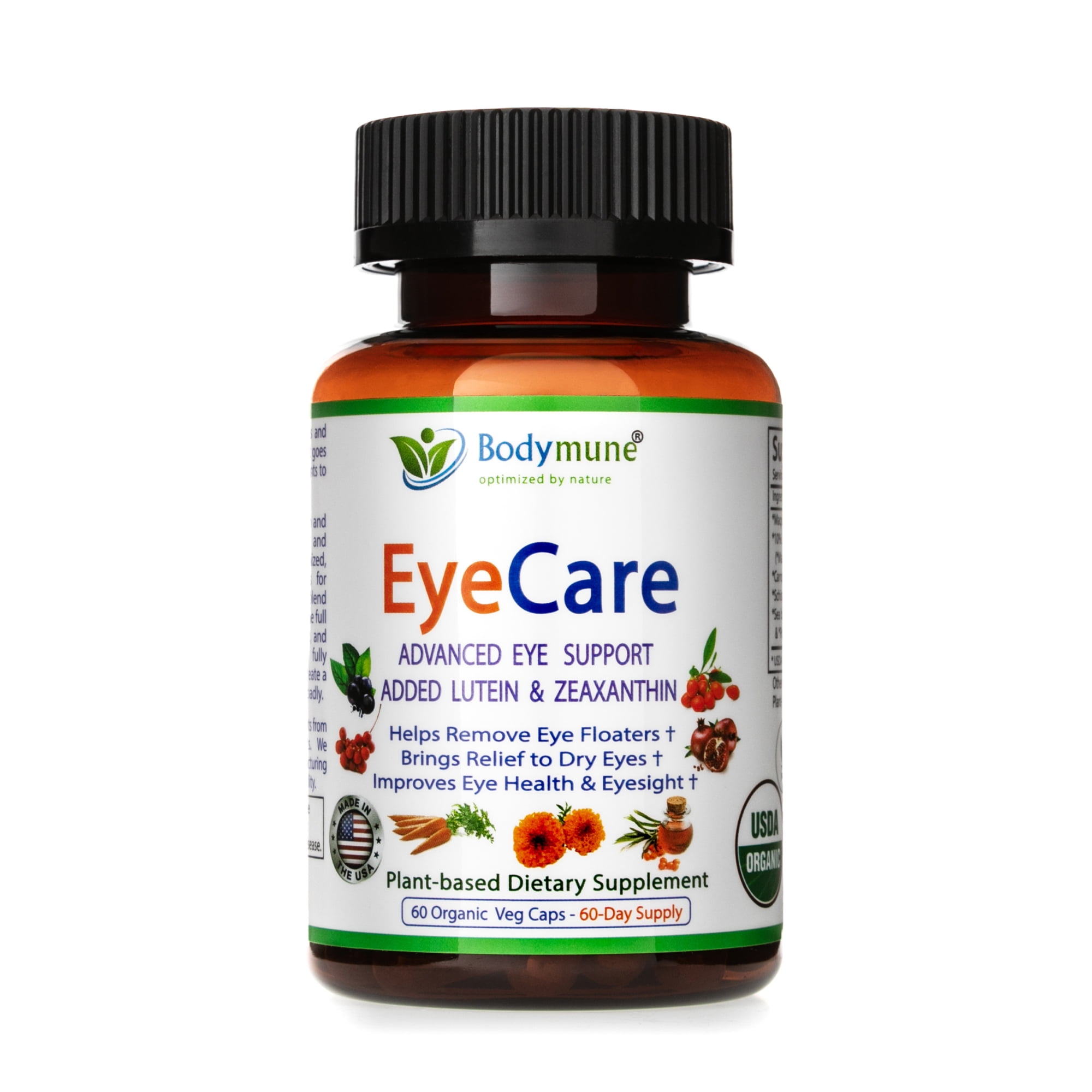 Bodymune EyeCare Organic Eye Supplement | Vision Restore | Lutein | 60 ...