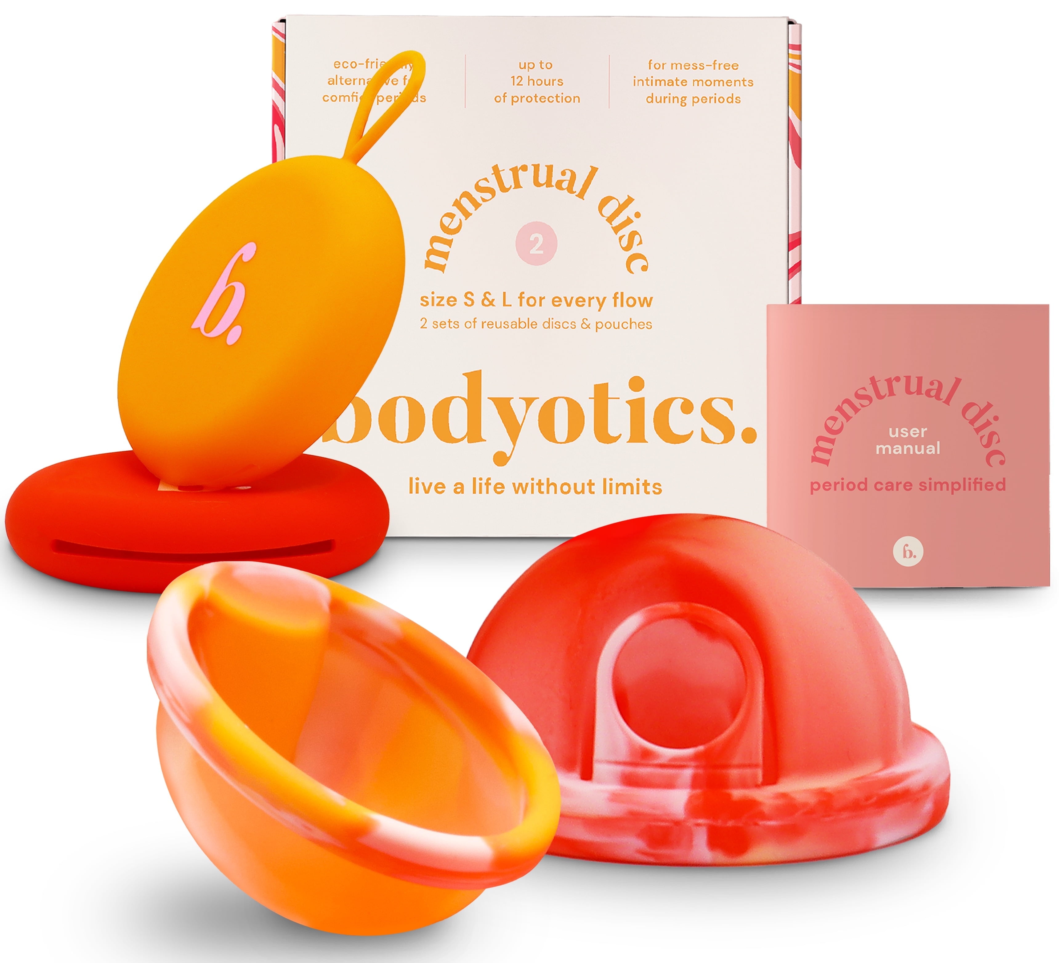 Bodyotics Reusable Menstrual Disc, Multi-Size S & L, 12h Wear, Medical ...