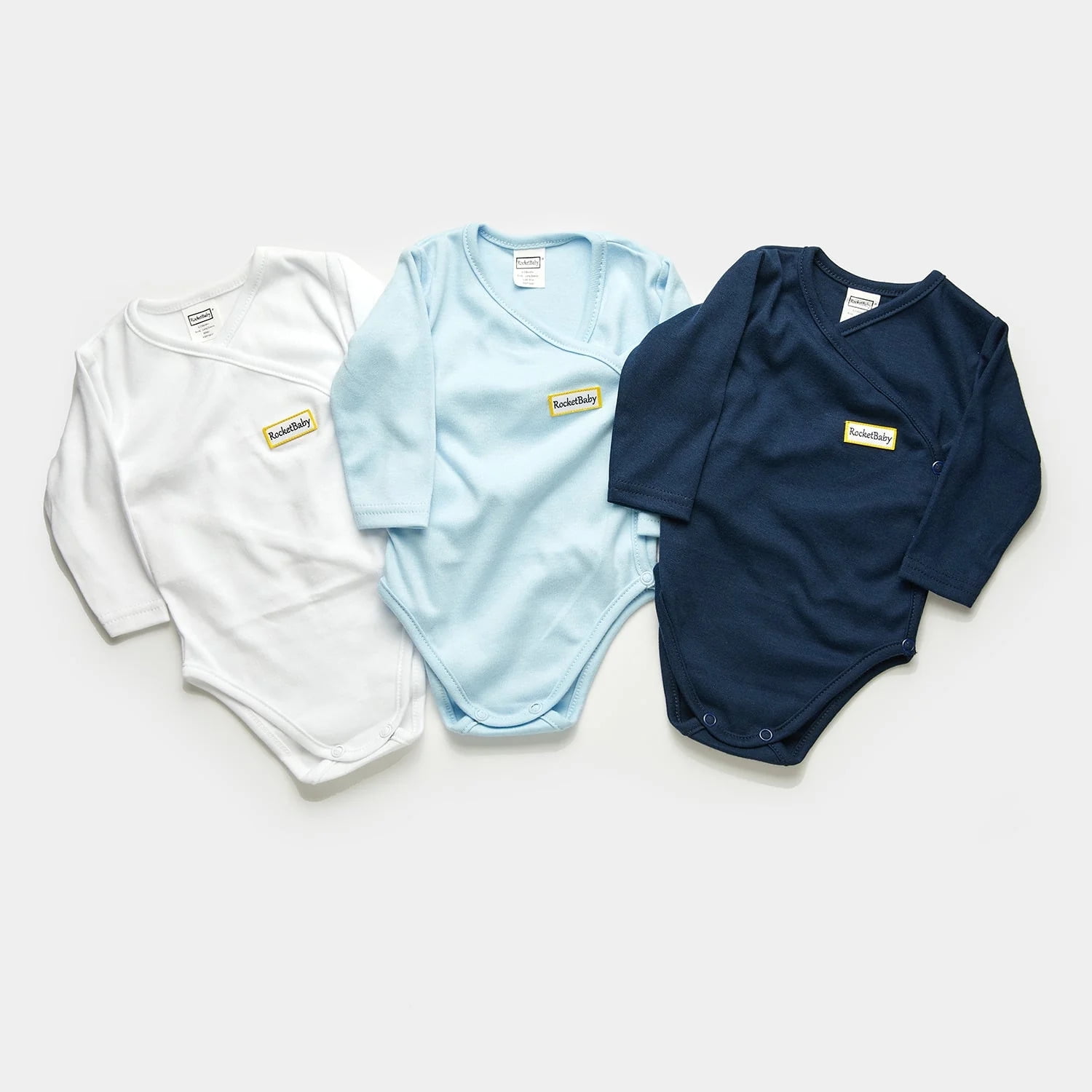 Bodysuit Kimono Long Sleeve 3-Pack Baby Blue - Walmart.com