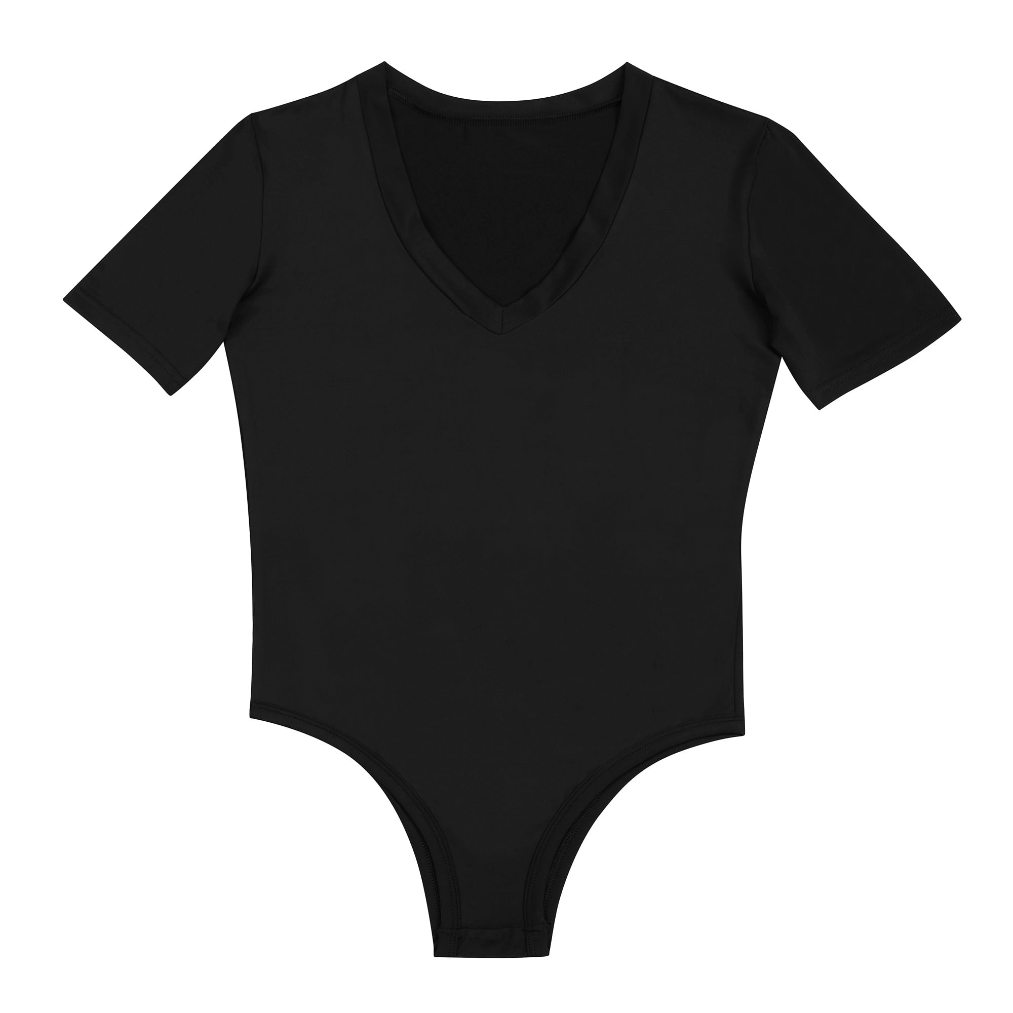 Bodysuit for Women V Neck Short Sleeves Casual Basic Bodysuit Tops ...