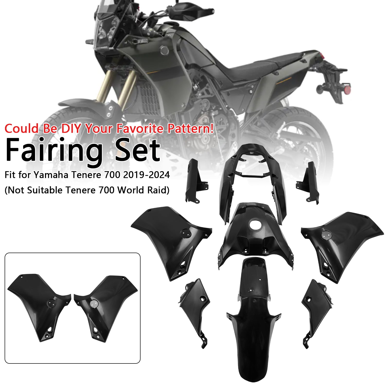 Bodywork Fairing Injection Unpainted For Yamaha Tenere 700 2019-2024 ...