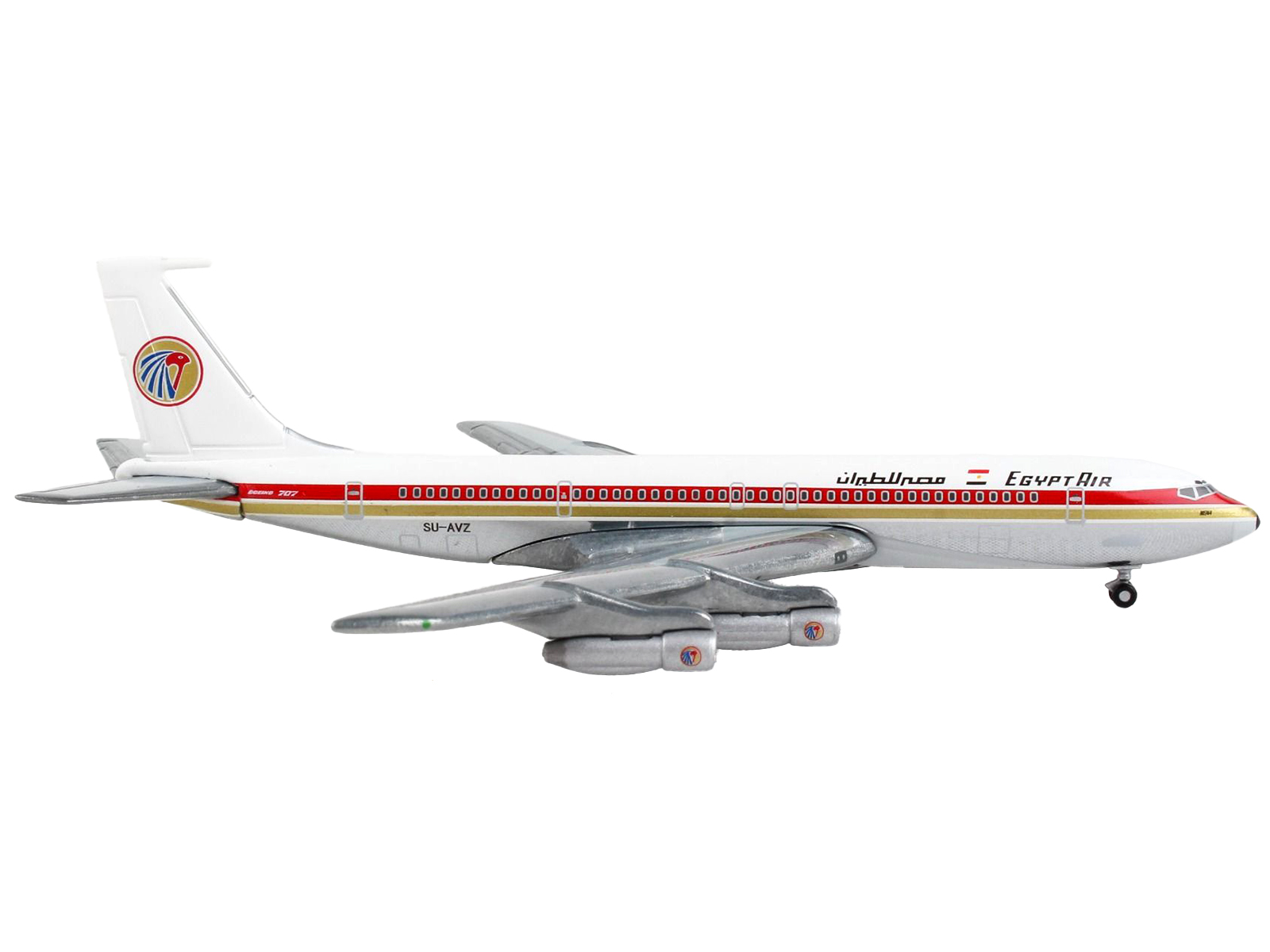 Boeing 707 Commercial Aircraft "EgyptAir" White with Red and Gold ...