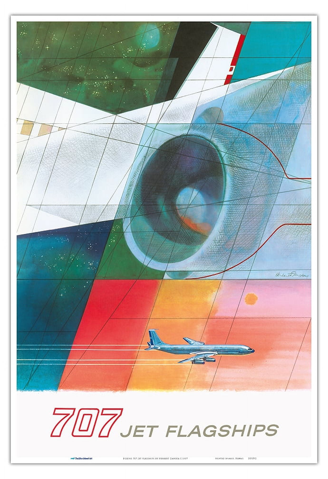 Boeing 707 Jet - Vintage Airline Travel Poster by Herbert Danska c.1957 ...
