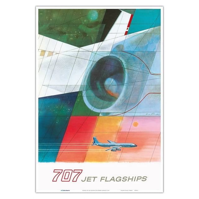 Boeing 707 Jet - Vintage Airline Travel Poster by Herbert Danska c.1957 ...