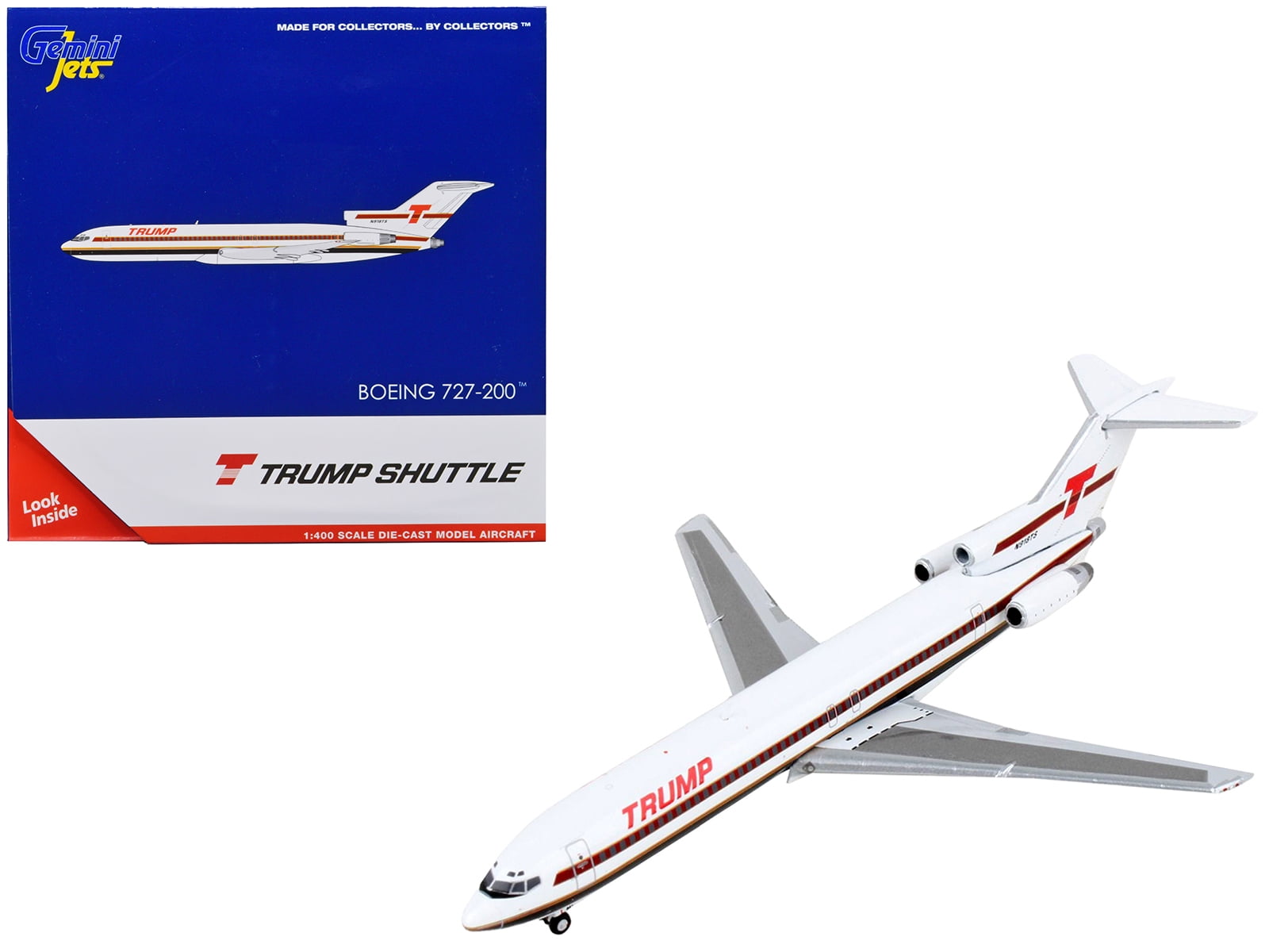 Boeing 727-200 Commercial Aircraft "Trump Shuttle" White with Red ...