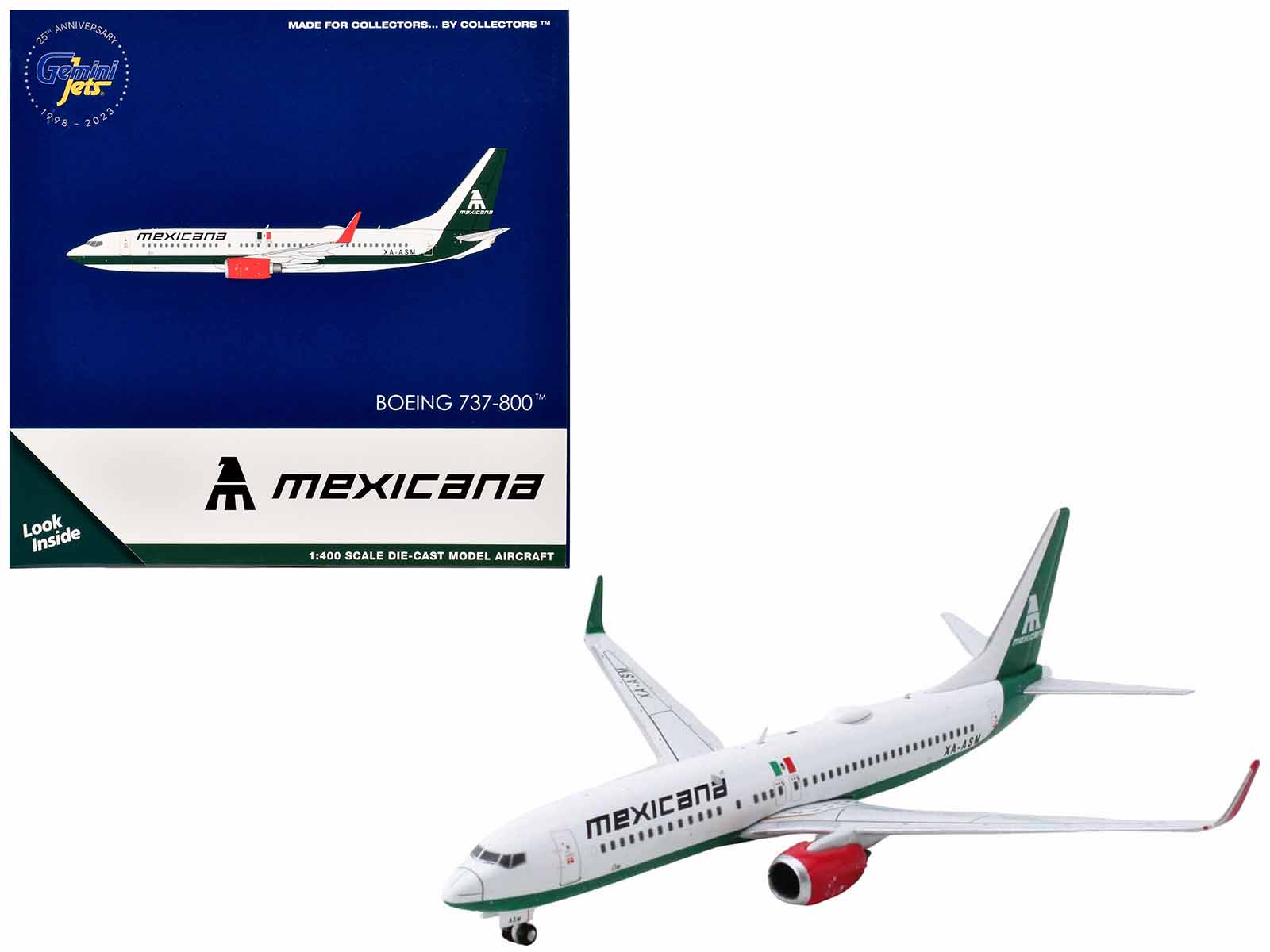 Boeing 737-800 Commercial Aircraft "Mexicana Airlines" (XA-ASM) White ...