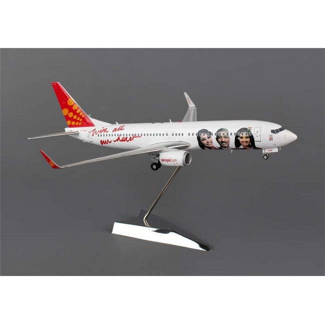 Boeing 737-800 Commercial Aircraft "SpiceJet" White with Red Tail ...