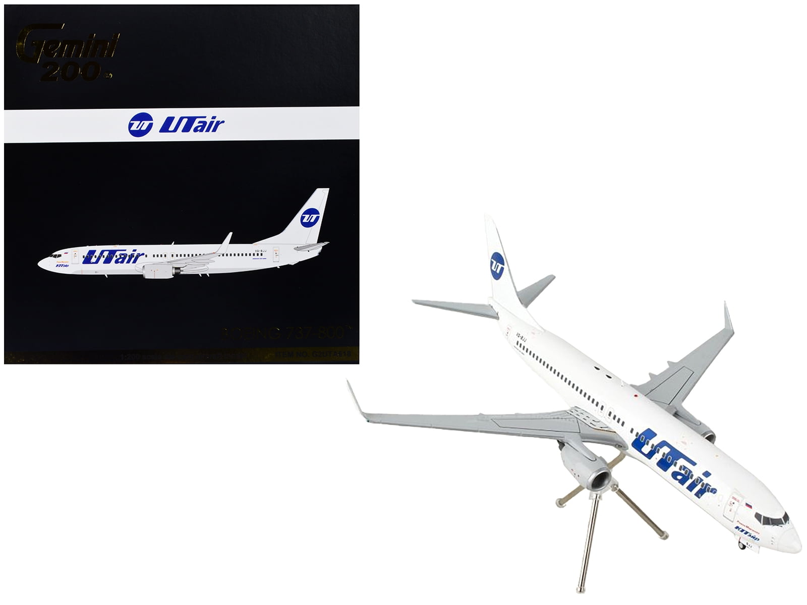 Boeing 737-800 Commercial Aircraft "UTair" White "Gemini 200" Series 1/ ...