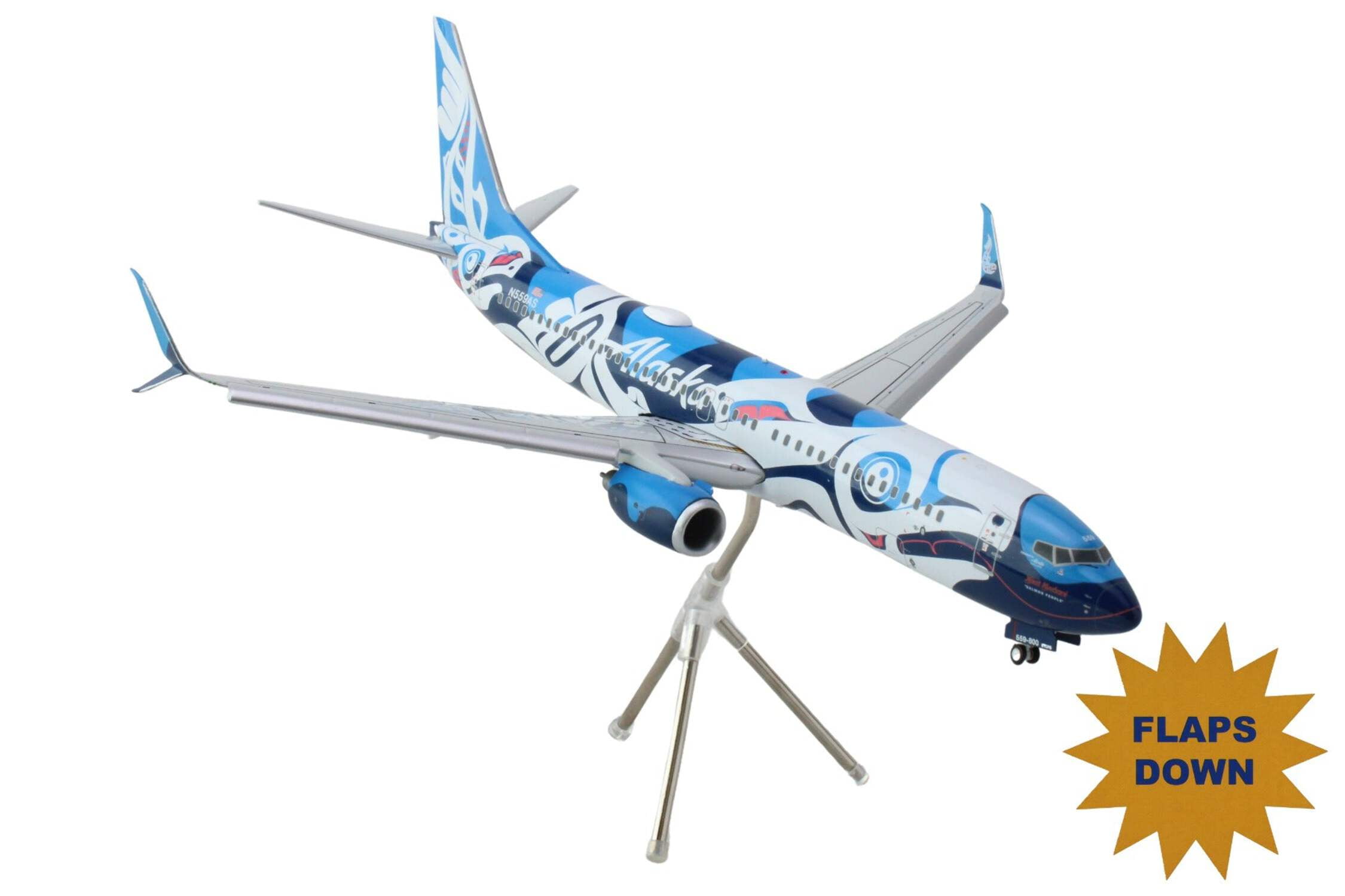 GEMINI200 ALASKA 737-800 1/200 SALMON PEOPLE N559AS FLAPS DO - Walmart.com