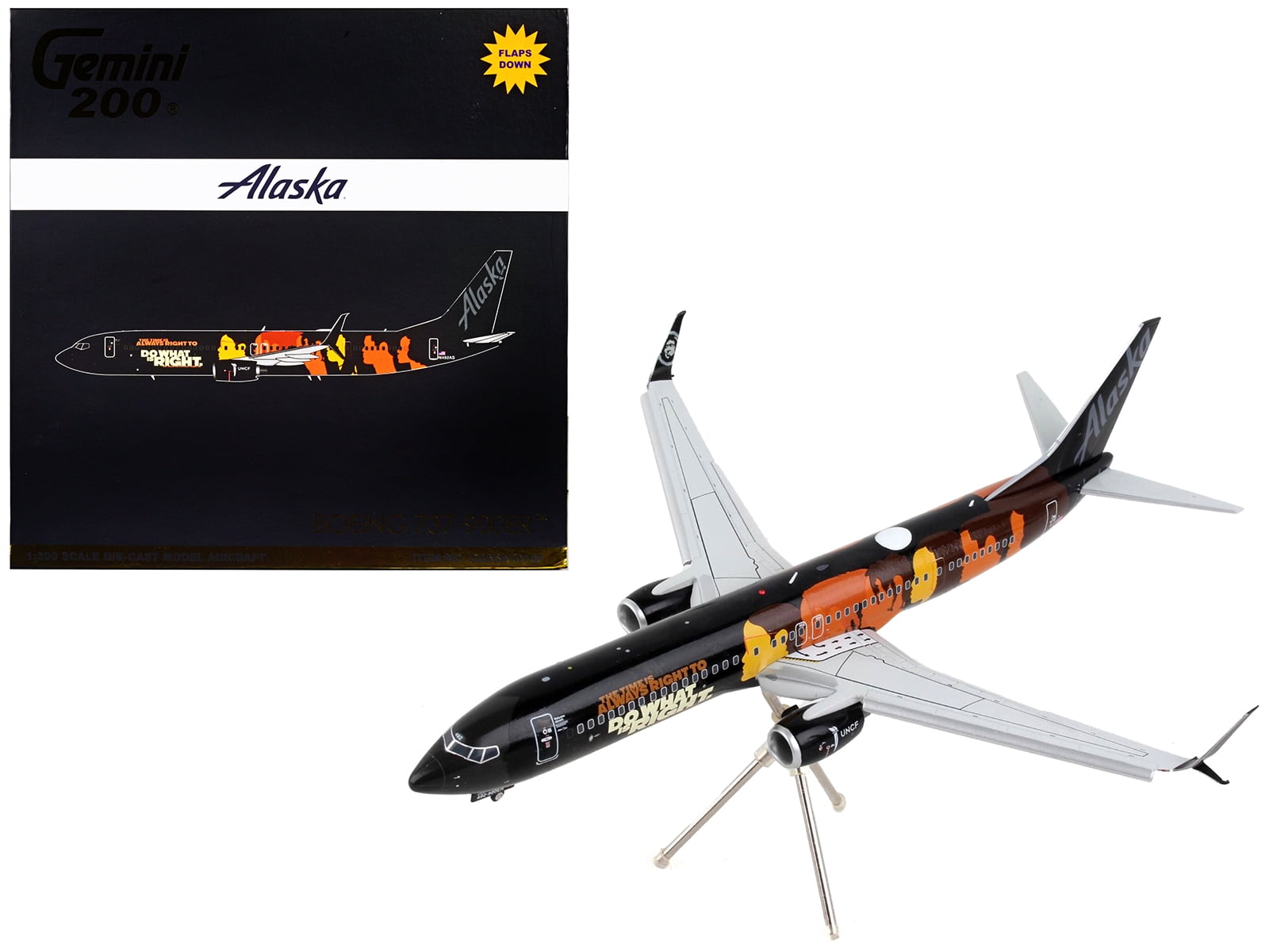 Boeing 737-900ER Commercial Aircraft with Flaps Down "Alaska Airlines ...