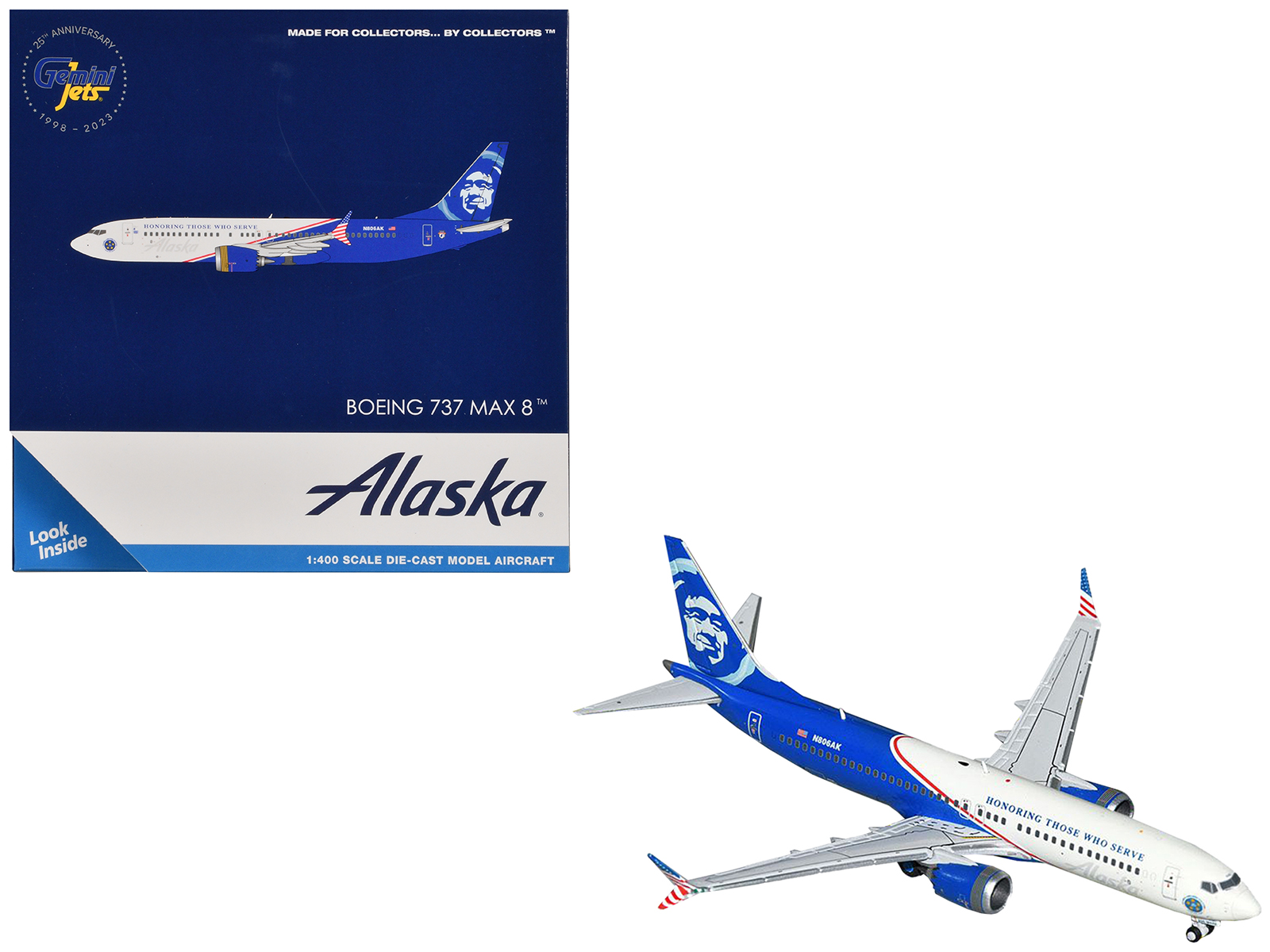 Boeing 737 MAX 8 Commercial Aircraft "Alaska Airlines - Honoring Those ...