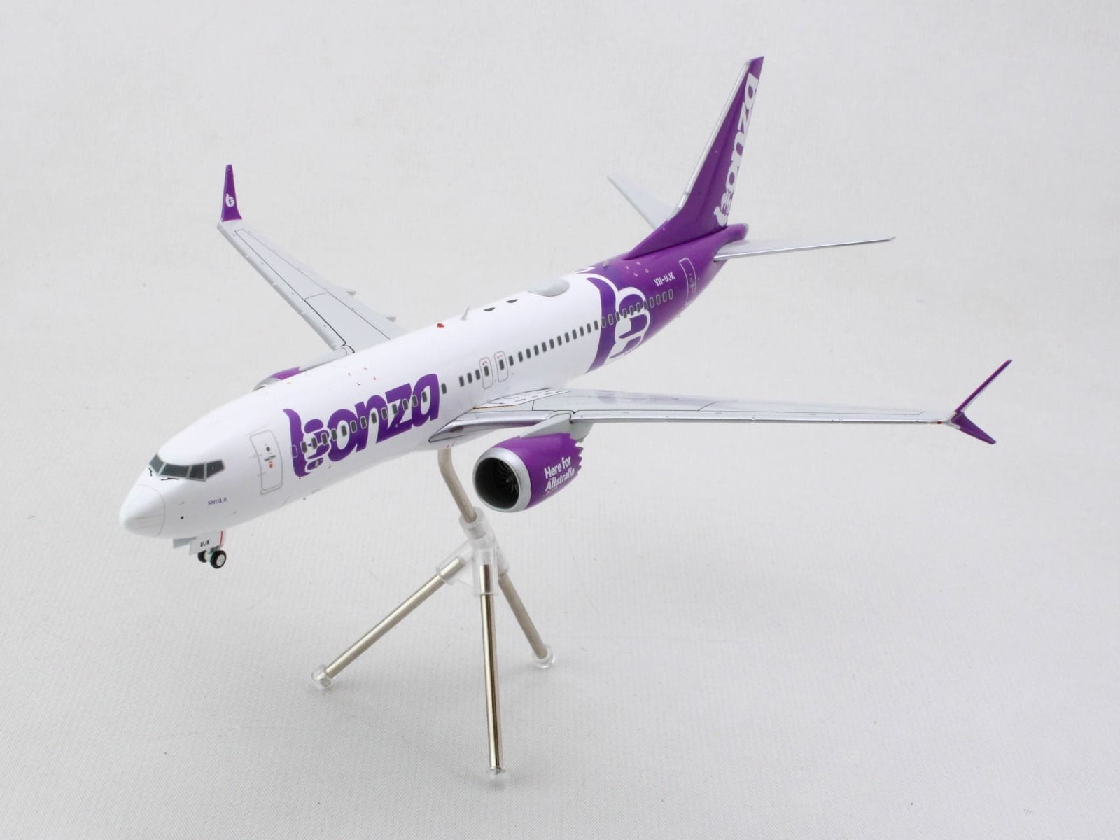 Boeing 737 MAX 8 Commercial Aircraft "Bonza Aviation" White w/Tail ...