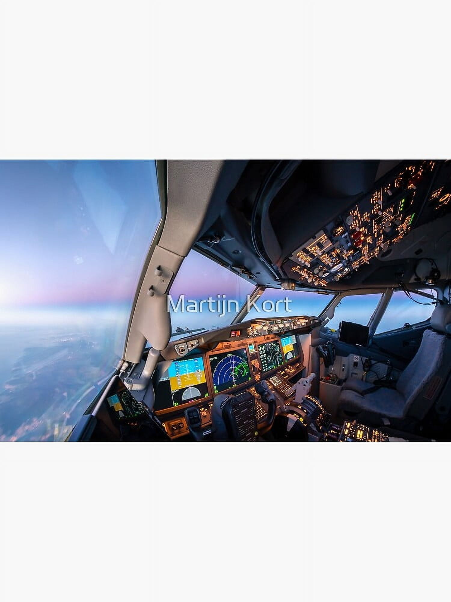 Boeing 737 Max 8 cockpit in flight Canvas Poster Decor Landscape Office ...