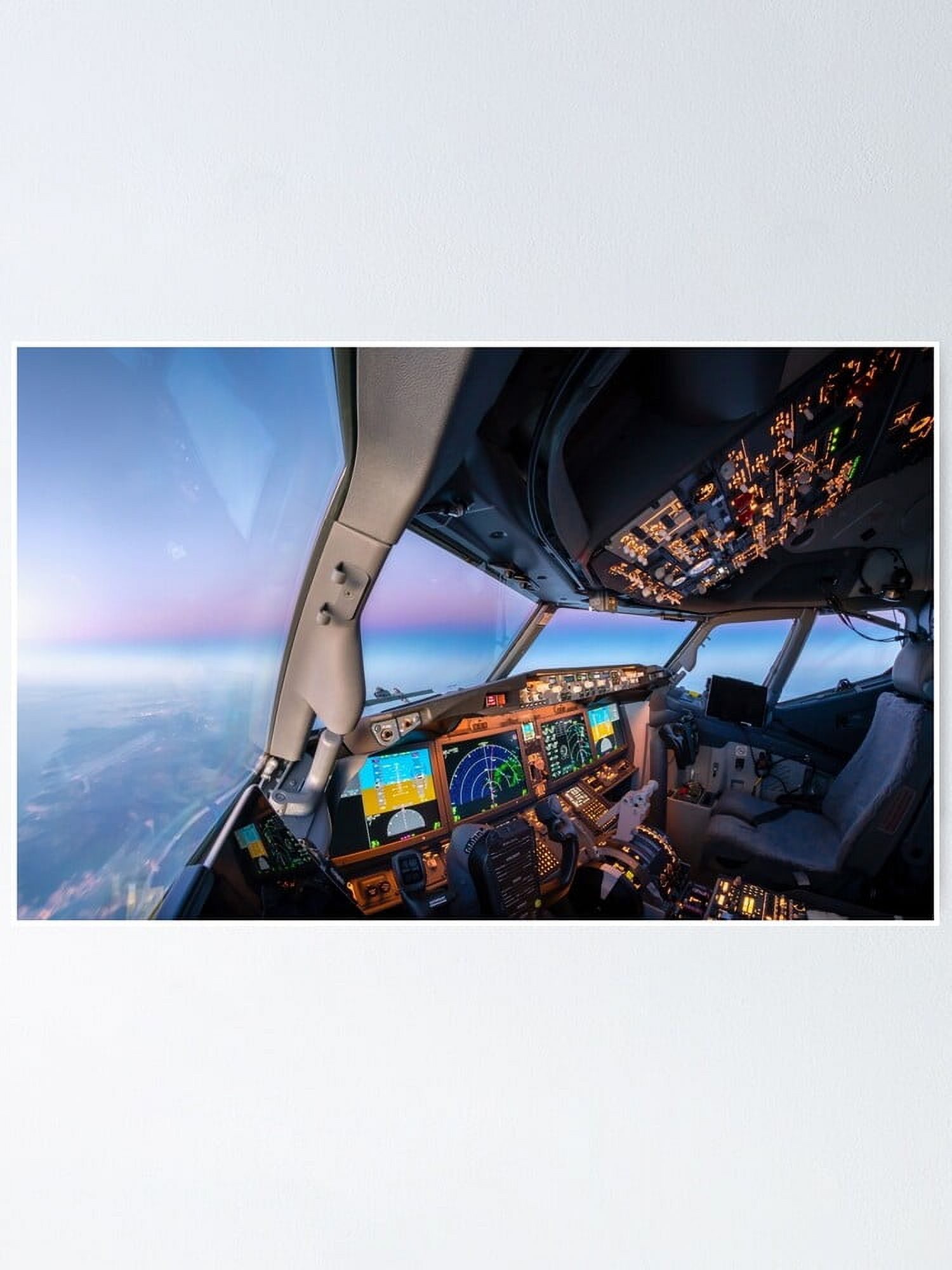 Boeing 737 Max 8 cockpit in flight Fashion Art Decor Frame - Walmart.com
