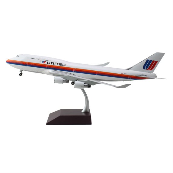 Boeing 747-400 Commercial Aircraft "United Airlines" White w/Stripes 1/ ...