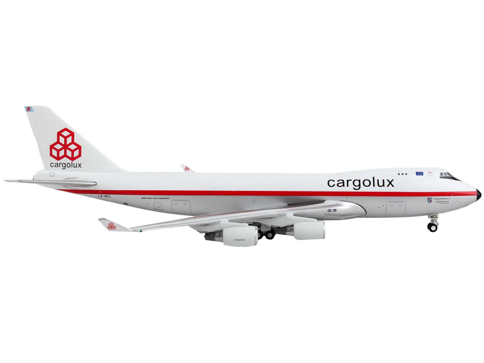 Diecast Boeing 747-400F Commercial Aircraft "Cargolux" White and Silver ...