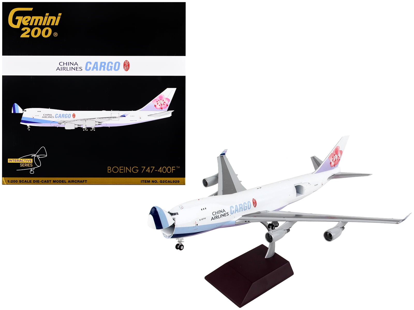 Boeing 747-400F Commercial Aircraft White w/Purple Tail "Gemini 200 ...