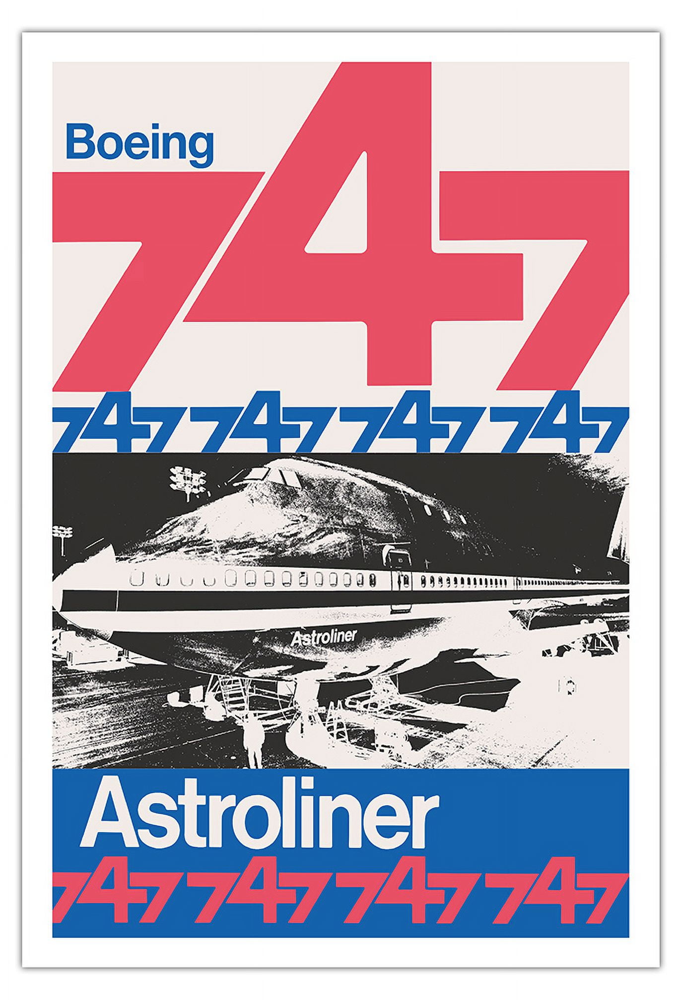 Boeing 747 Jet - Astroliner - Vintage Airline Travel Poster by Peter ...