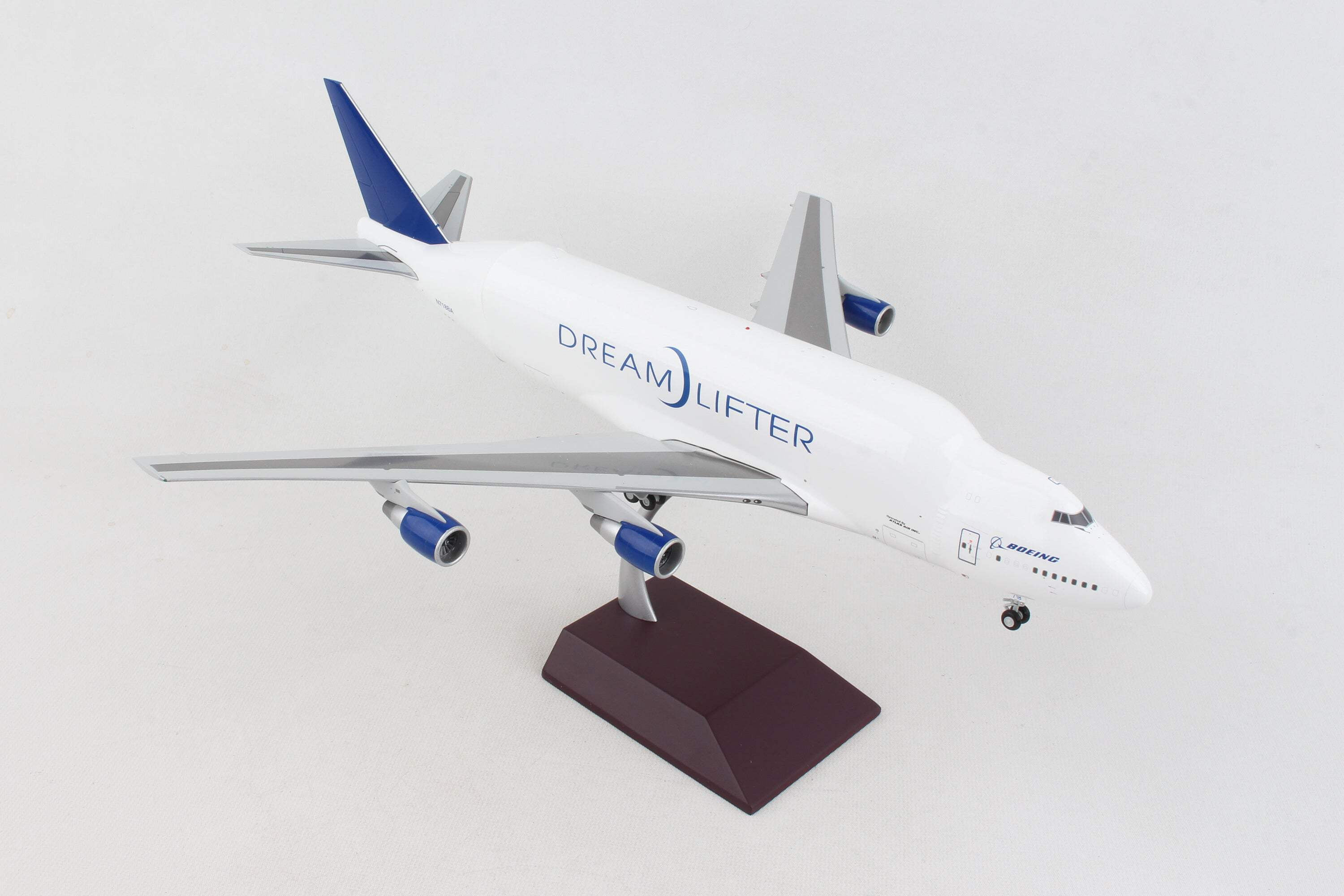 Boeing 747LCF Commercial Aircraft "Dreamlifter" White with Blue Tail ...