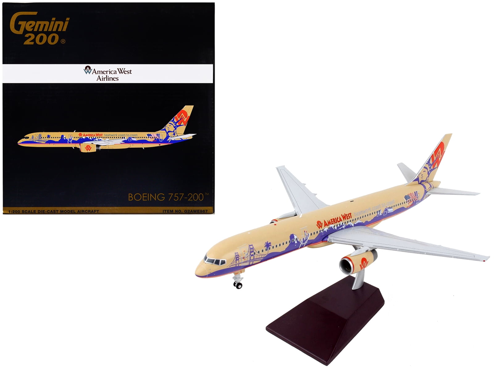 Boeing 757-200 Commercial Aircraft "America West Airlines" Beige with ...